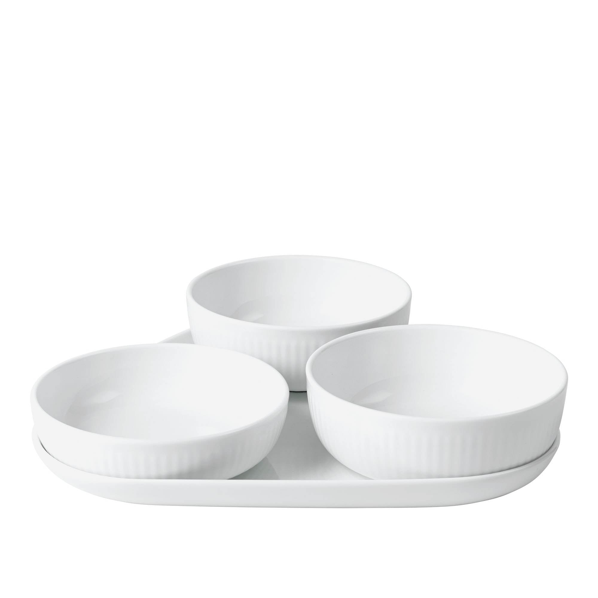 Kjøp White Fluted Serveringssett 4 stk fra Royal Copenhagen